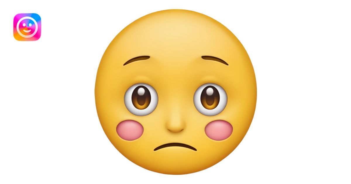 A yellow round face emoji side eye emoji | AI Emoji Generator