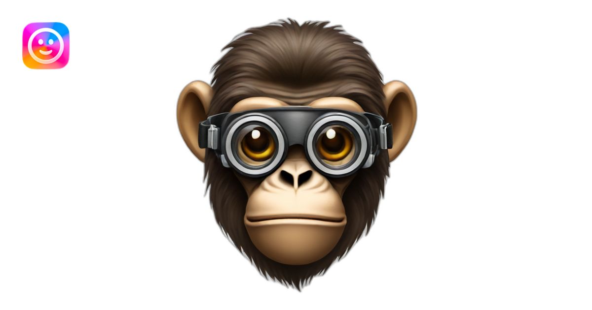 ape with camera goggles emoji | AI Emoji Generator