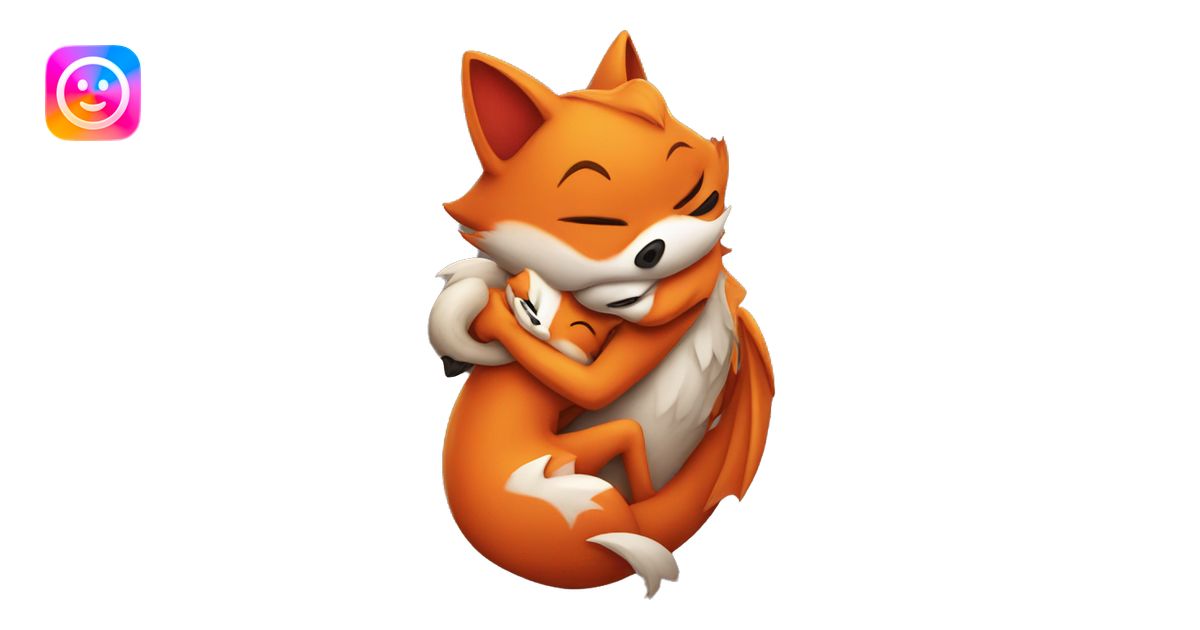 Fox hugging a dragon emoji | AI Emoji Generator