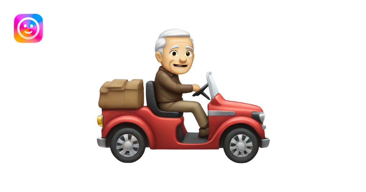 Old man driving car emoji | AI Emoji Generator