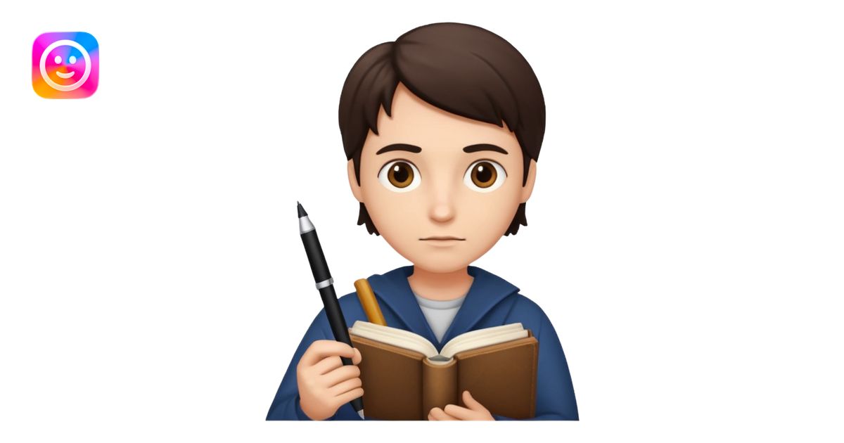 writer holding pen and book emoji | AI Emoji Generator