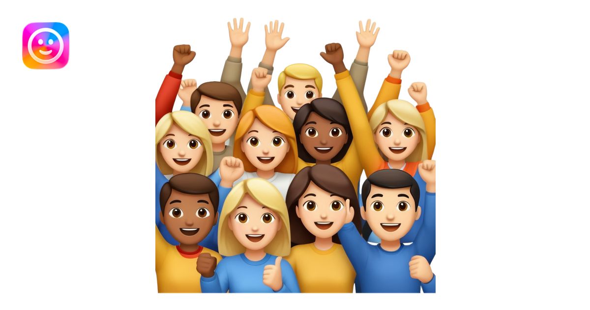 community of people cheering together emoji | AI Emoji Generator