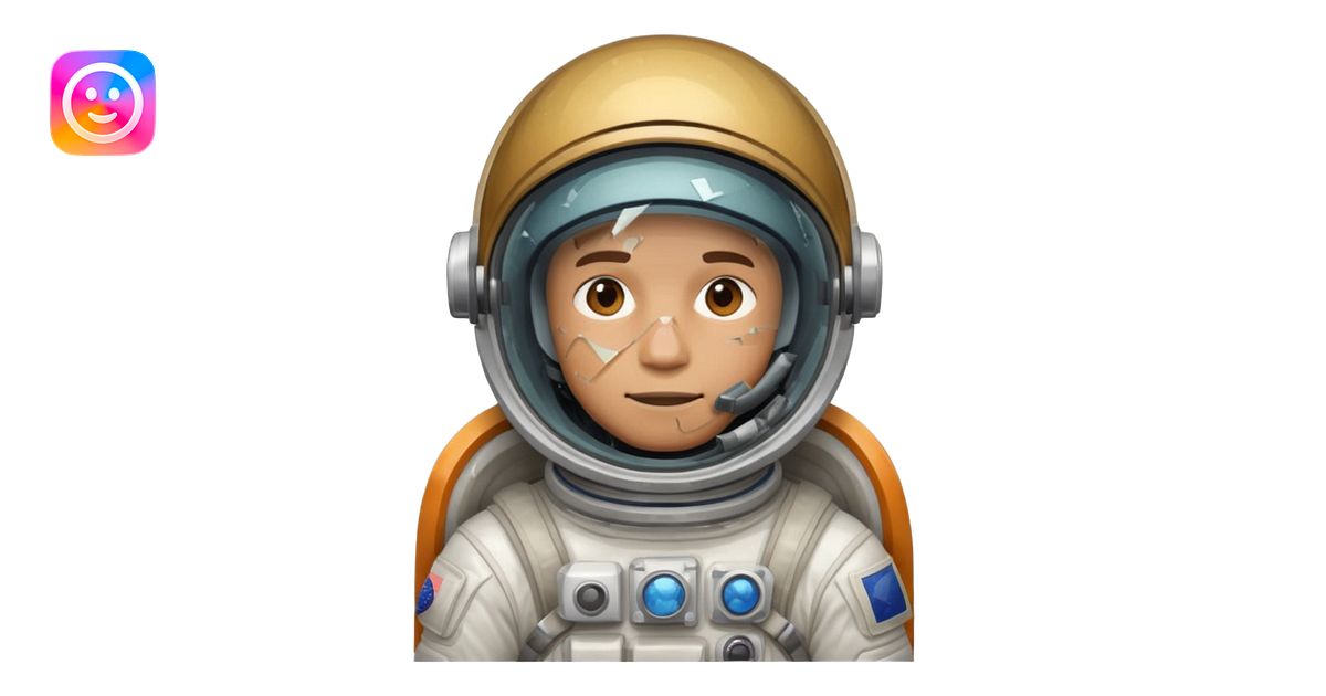 astronaut man with helmet broken glass emoji | AI Emoji Generator