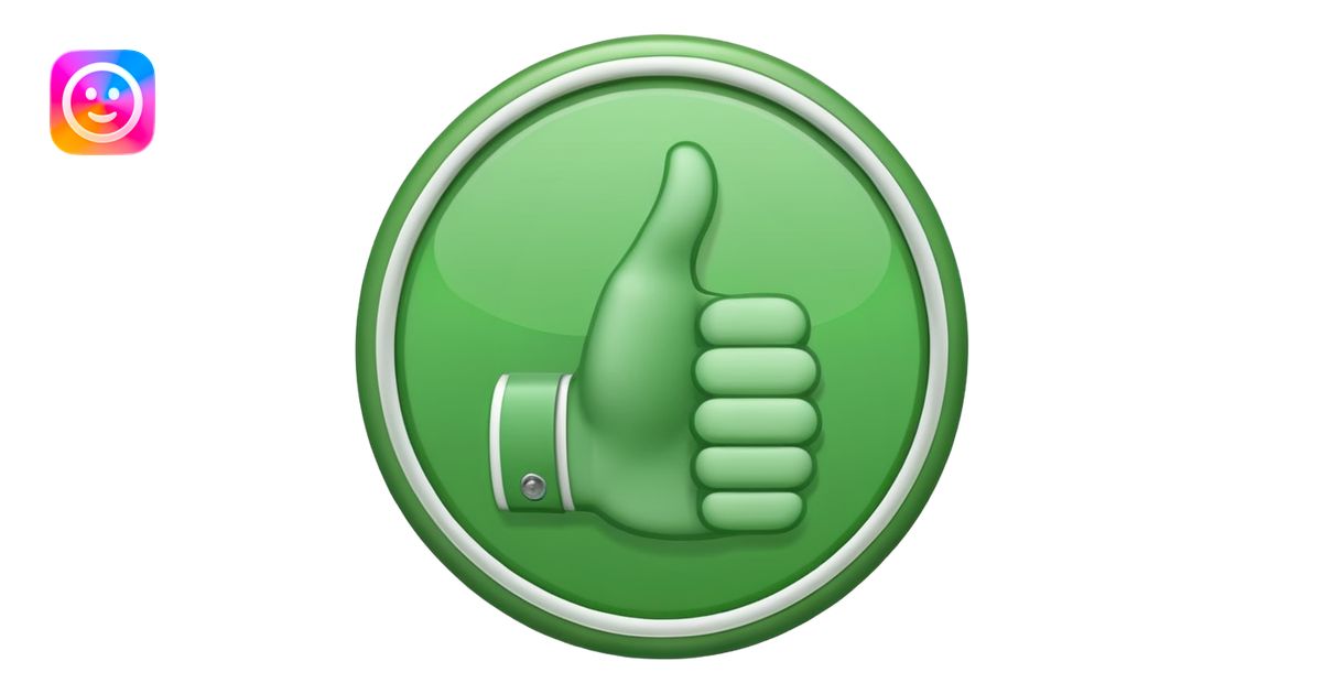 Make a plain green circle with a good sign emoji | AI Emoji Generator