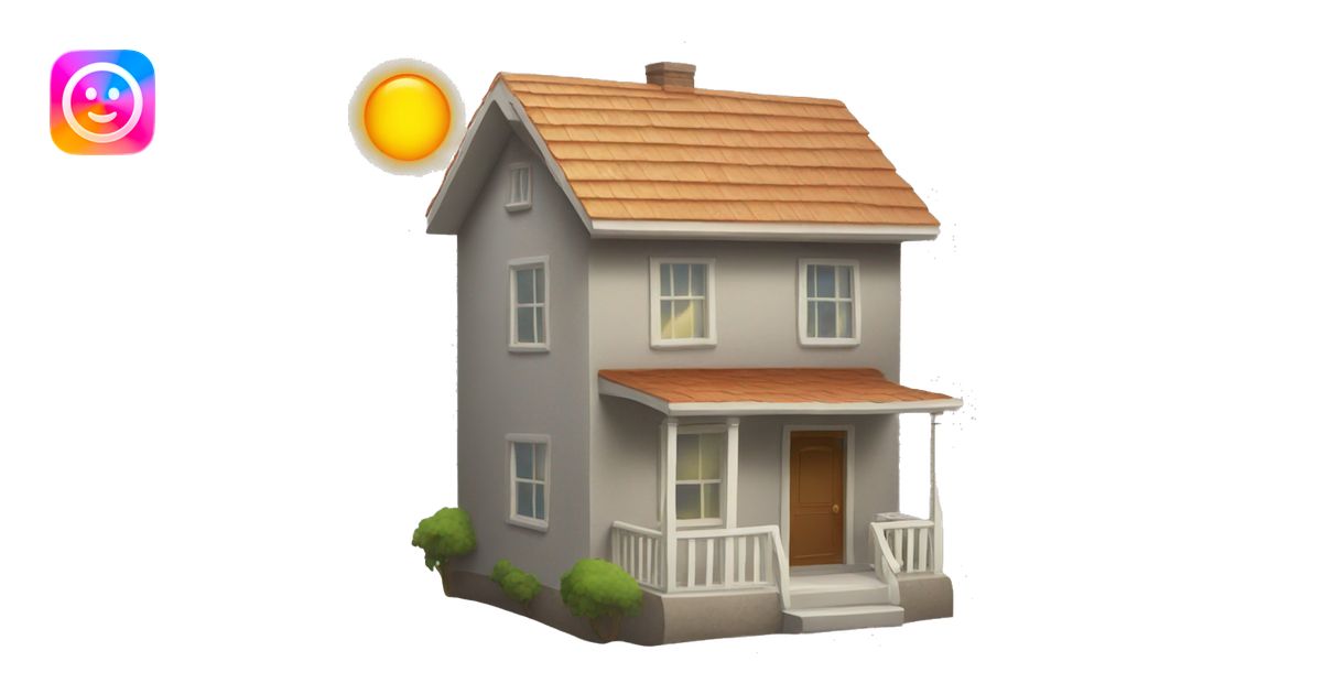 a small house with windows and the sun outside emoji | AI Emoji Generator