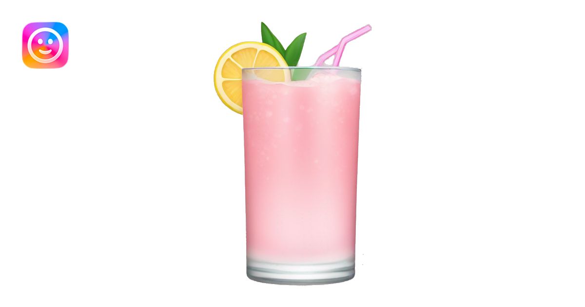 Light pink cocktail tall glass no straw emoji | AI Emoji Generator