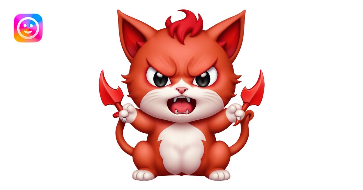 angry rage screaming loudly cryjng emoticon kawaii kitten devil very ...