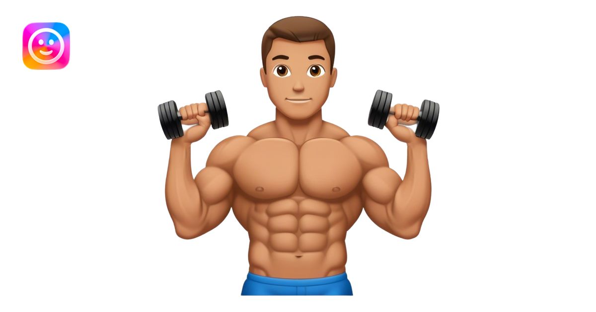 bodybuilder sixpack exercise emoji | AI Emoji Generator