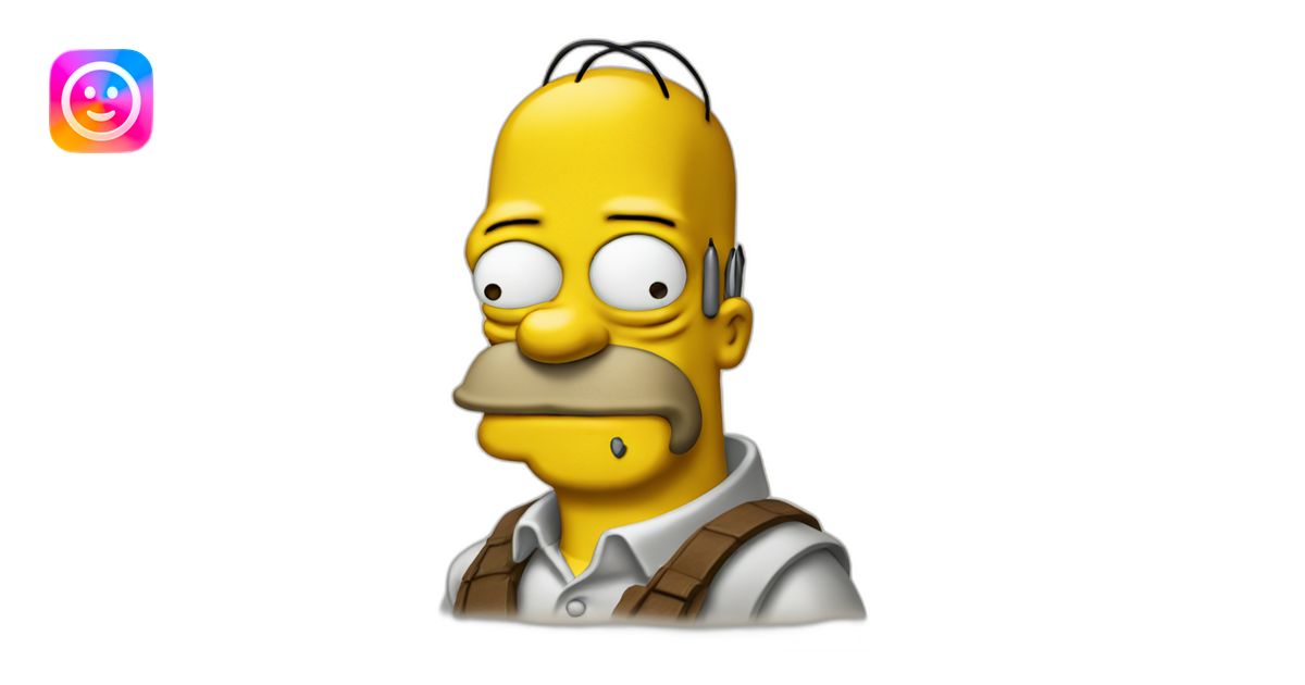 Homer simpson With moustache emoji | AI Emoji Generator