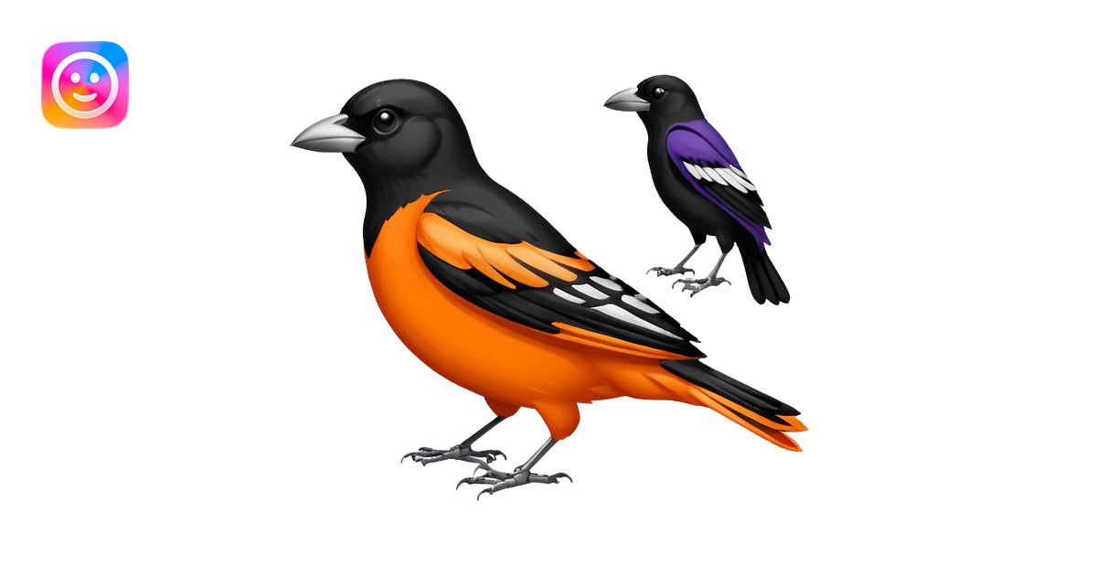 Baltimore Oriole and Baltimore Raven logos emoji | AI Emoji Generator