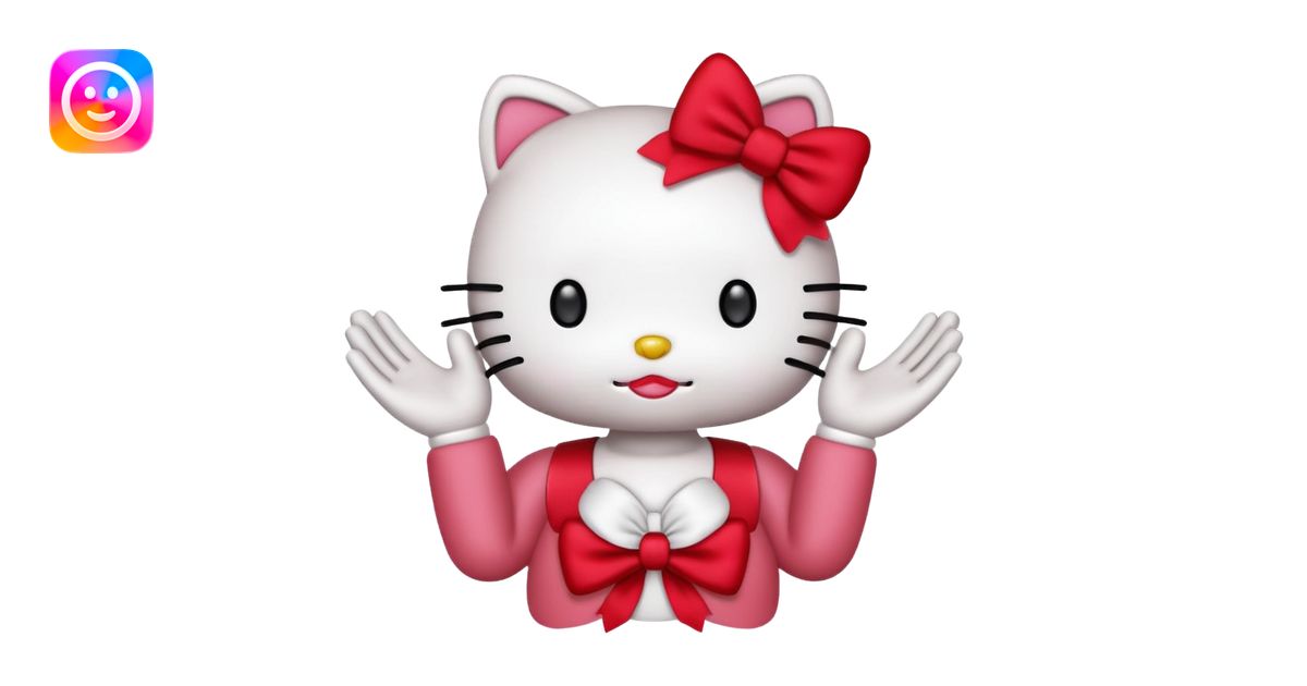 hello kitty holding up 67 with both hands emoji | AI Emoji Generator