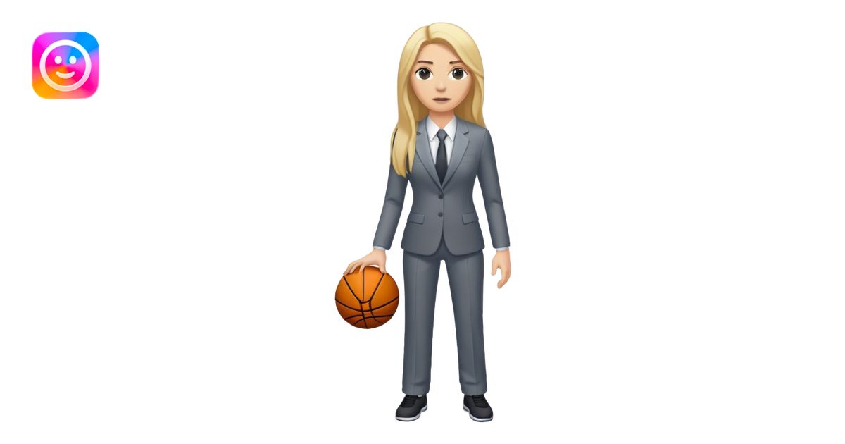 Full Body white female basketball head coach with long blonde hair in a ...