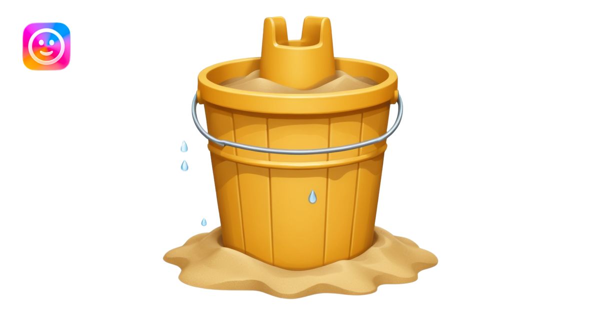 Bucket-shaped sand castle emoji | AI Emoji Generator
