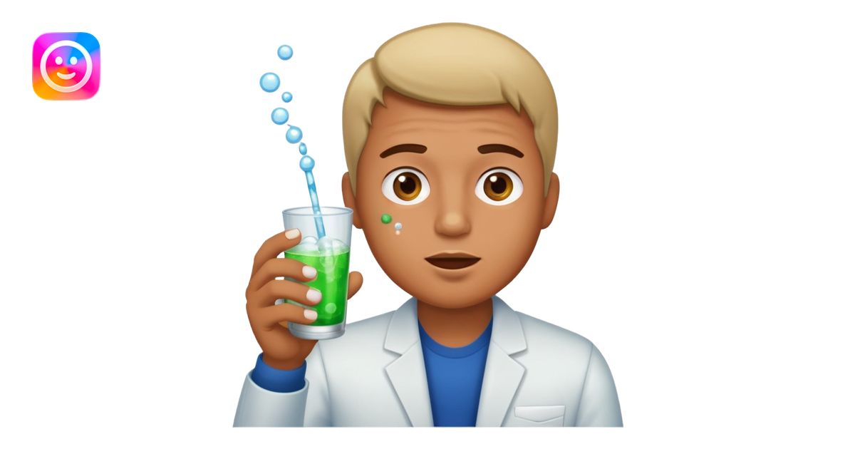 Man popping the pills and drinking sprite emoji | AI Emoji Generator