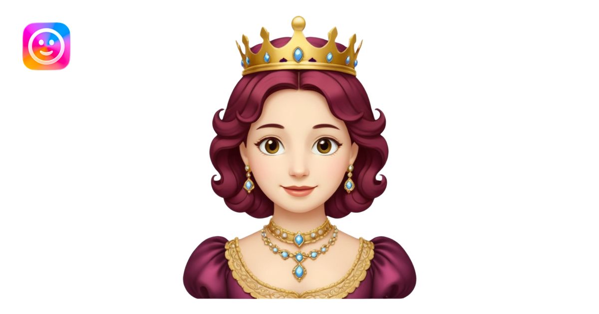 A younger Victorian queen with rosy cheeks, ornate jewelry, and gentle ...