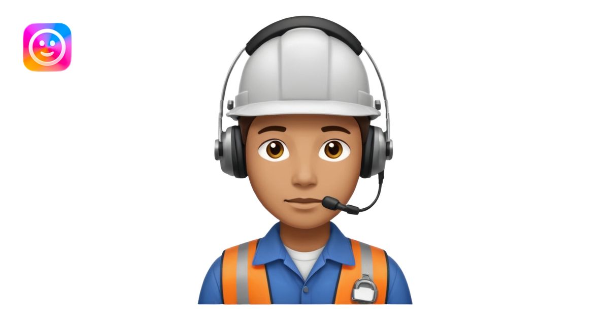 Dispatch department worker without helmet emoji | AI Emoji Generator