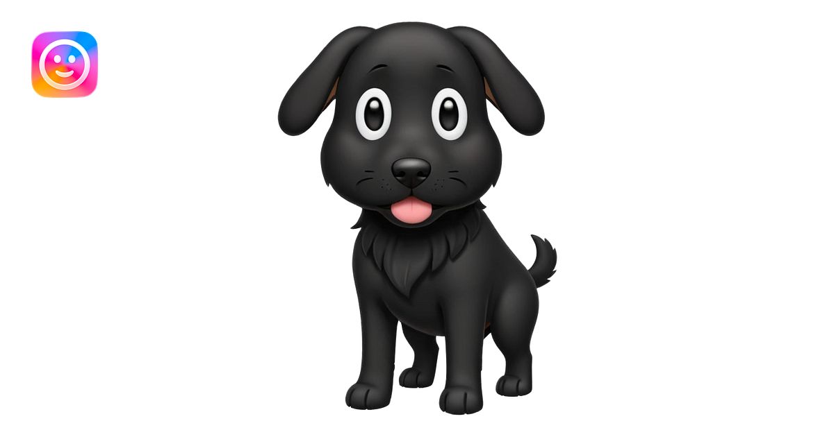 Please give me an all black dog with droopy ears as a walking dog emoji ...