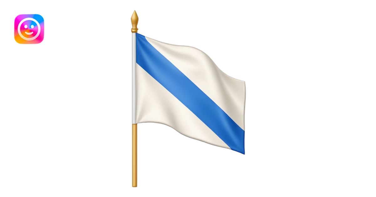 Hazme la bandera blanca con una franja azul de punta izquierda arriba a ...