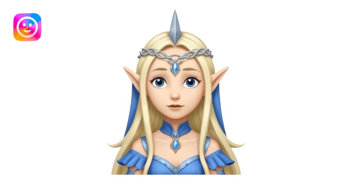 a girl elf with very long blond hair and a twisted headpiece, she's got ...