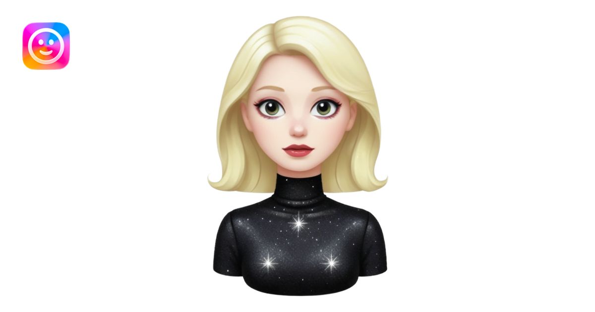 Glitter noir darling emoji | AI Emoji Generator