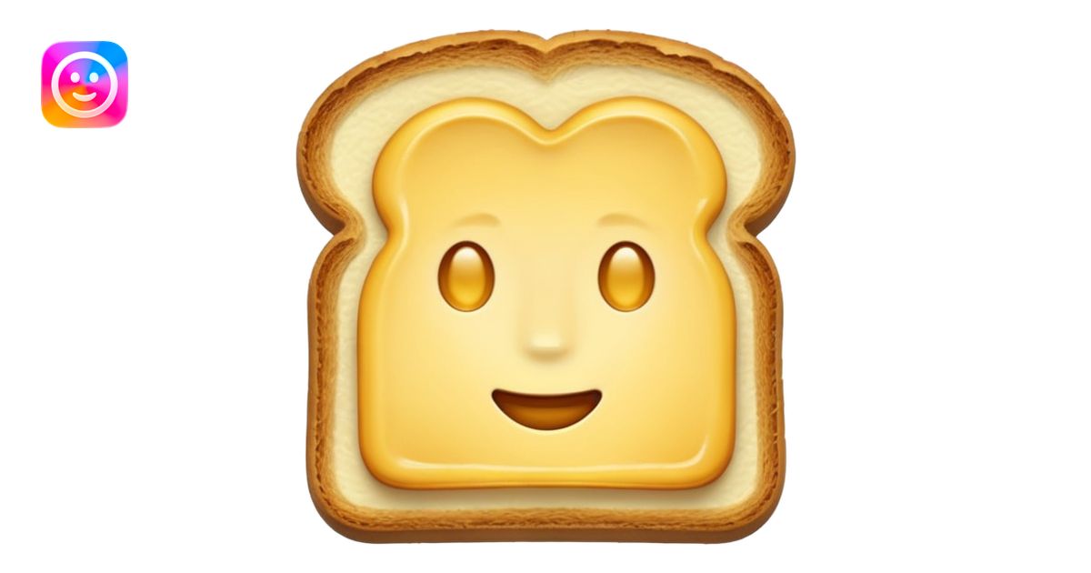 English Breakfast: Toast with butter emoji | AI Emoji Generator