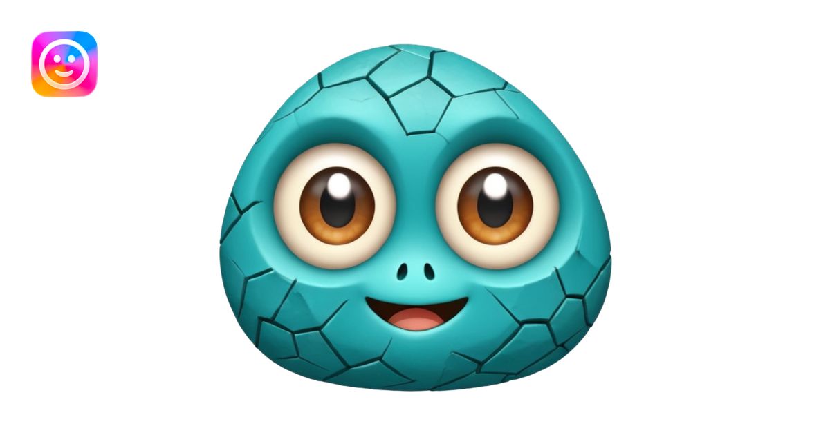 One small turquoise rock creature, rounded but still clearly a rock ...