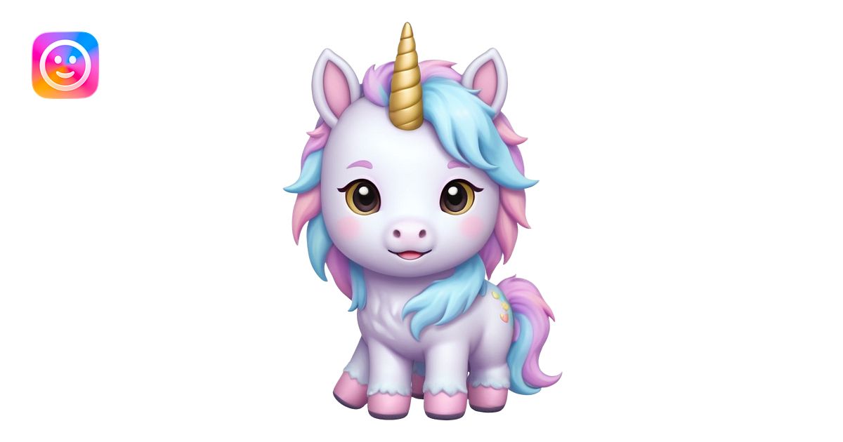 baby unicorn, chibi full body emoji | AI Emoji Generator