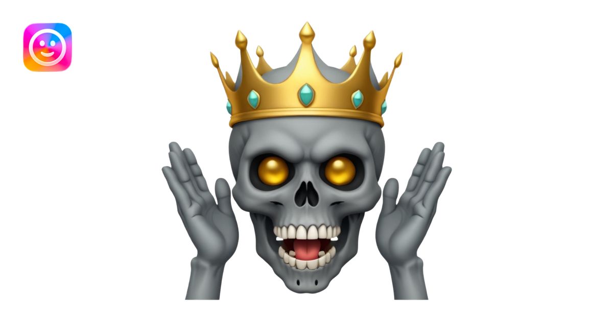 Demonic 3D skull holding its head by its two hand in shock, mouth open ...