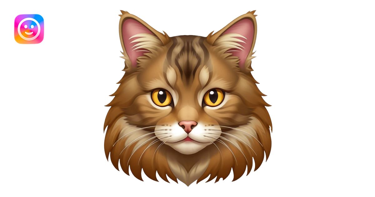main coon with a spot on the lip emoji | AI Emoji Generator