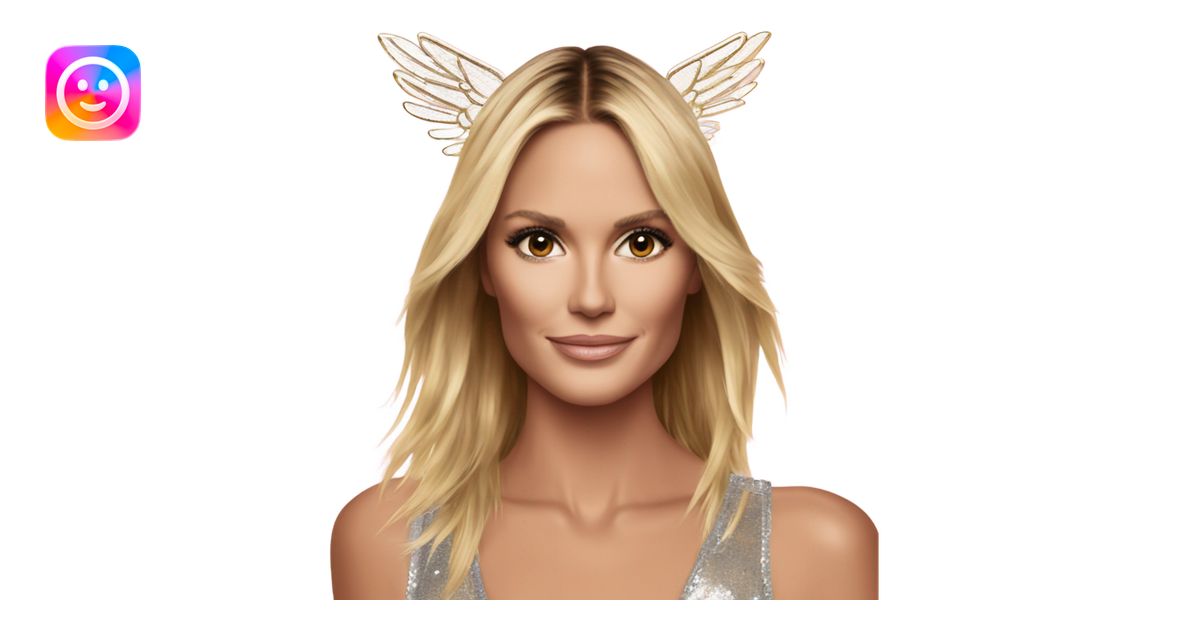 Heidi Klum on a runway victoria secret angel wings emoji | AI Emoji ...