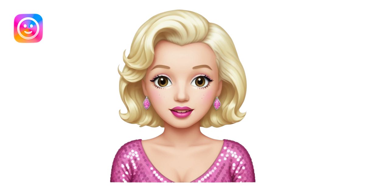 Marilyn Monroe with platinum blonde hair, pink sequin outfit emoji | AI ...