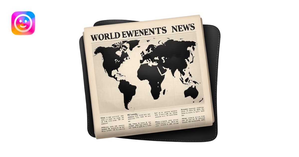 world events news article icon, simple and clear, apple emoji style ...