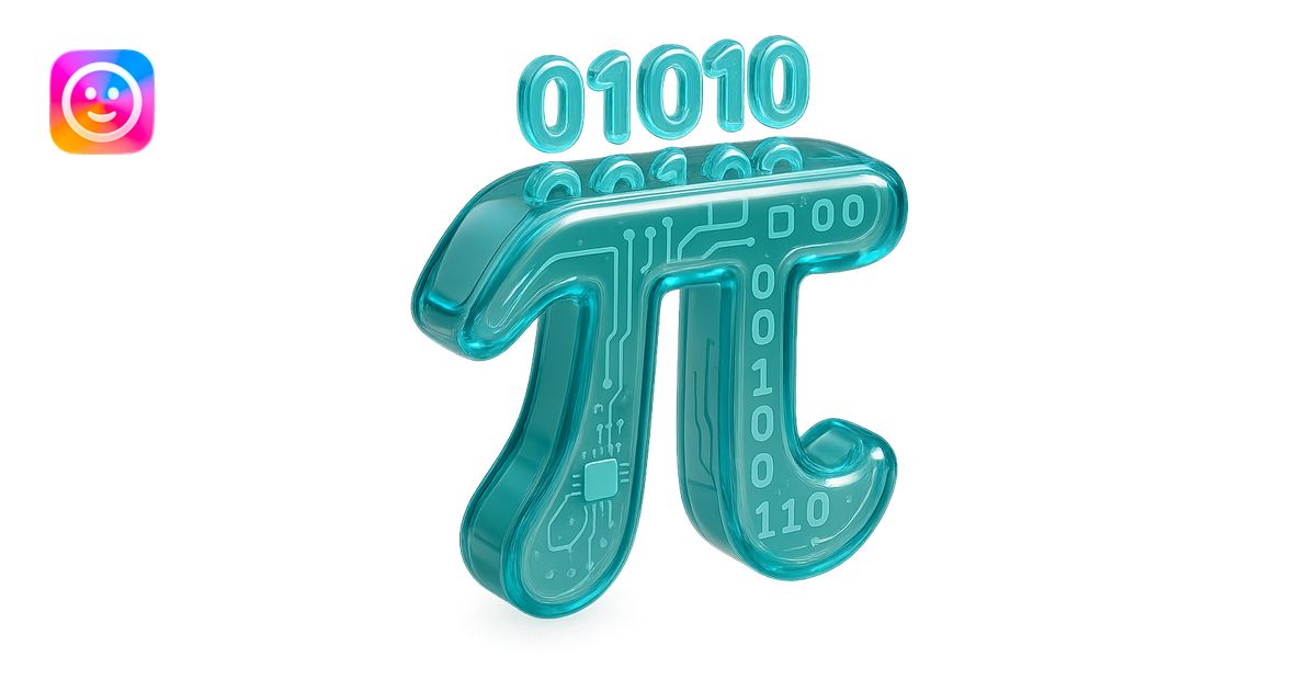 combine the π (pi) math symbol, binary code emerging from it. 3D ...