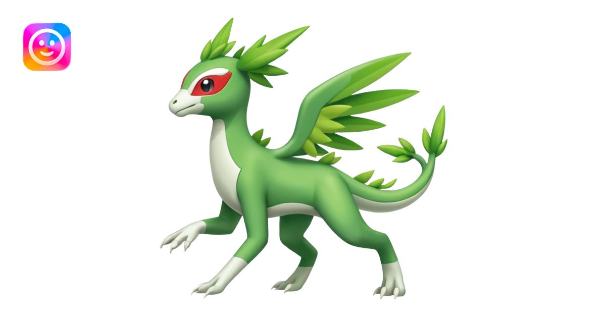 Shaymin-Sceptile-Flygon-Meloetta-Pokémon-Fakémon-fusion, full body ...