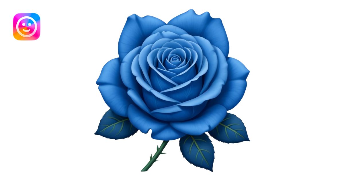 Rose emoji but make it blue instead of red and have it exactly like the ...