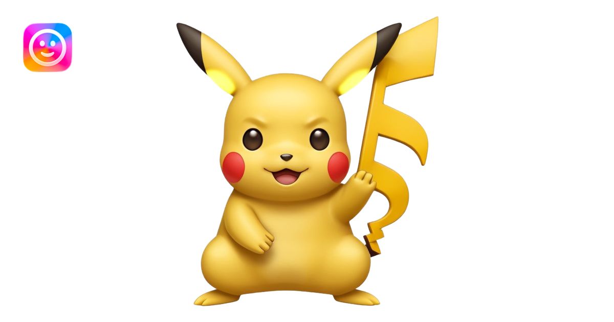 Pikachu reimagined in the Rednote app emoji style, playful, musical ...