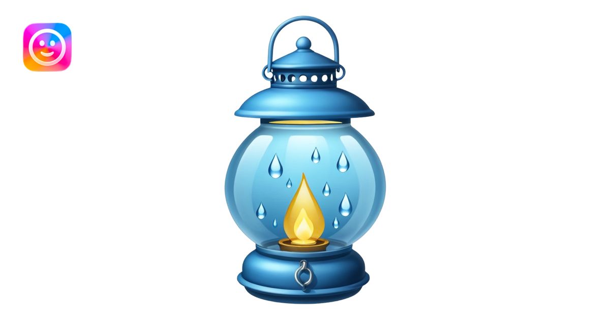 Water Lantern, more water drops inside lantern. emoji | AI Emoji Generator