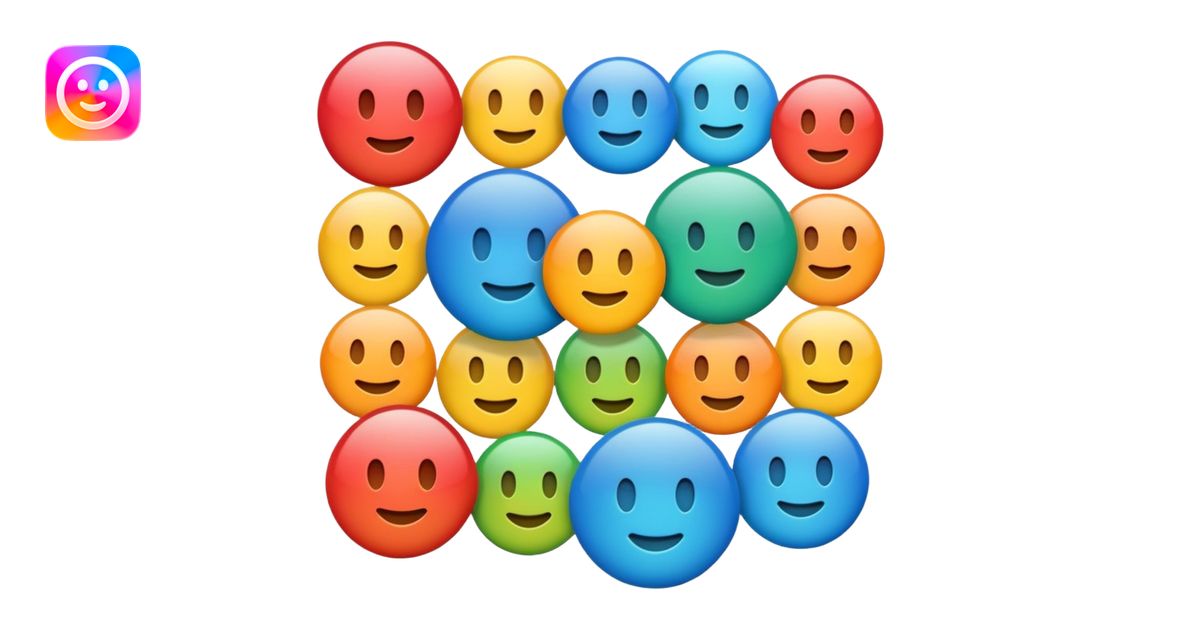3d plain circle multi colour emoji | AI Emoji Generator