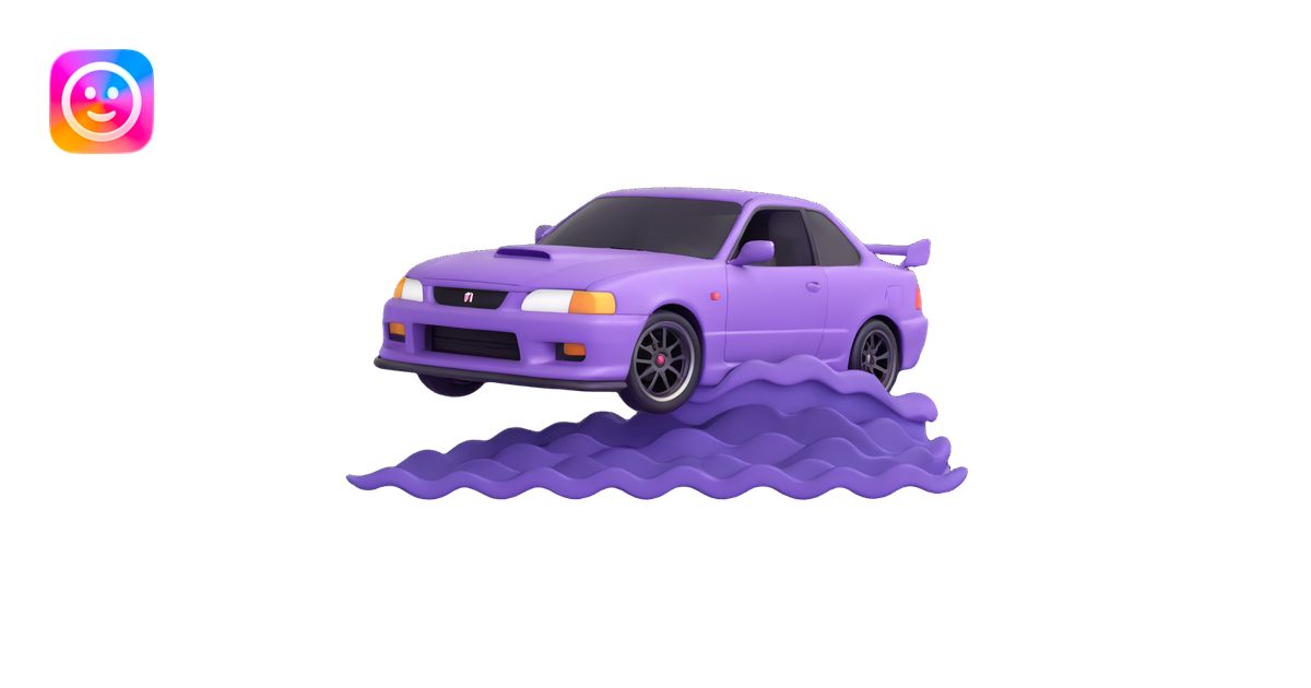 japanese purple wave phonk car drifting emoji | AI Emoji Generator
