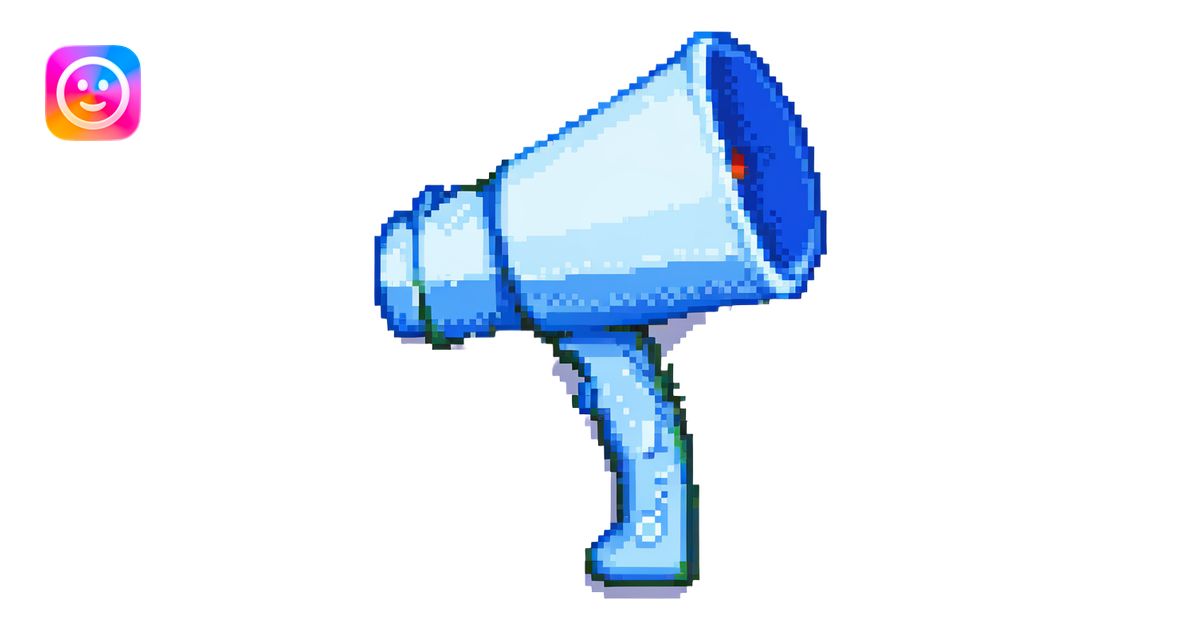 blue megaphone pixel art illustration | AI Emoji Generator