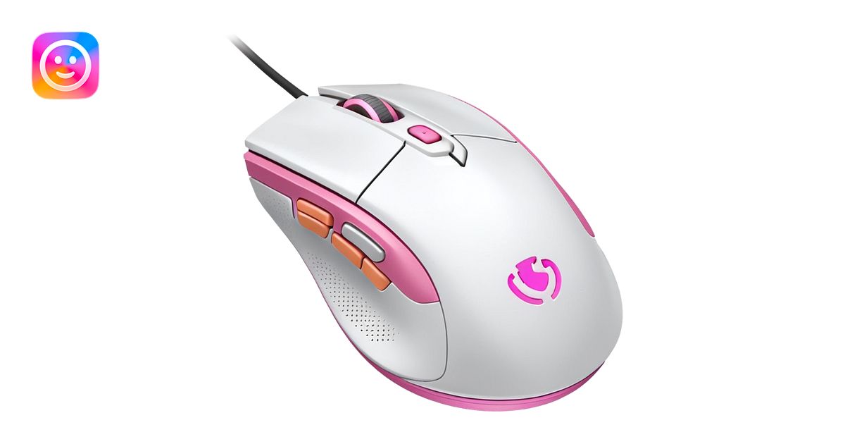 white pink soft classic gaming mouse emoji | AI Emoji Generator