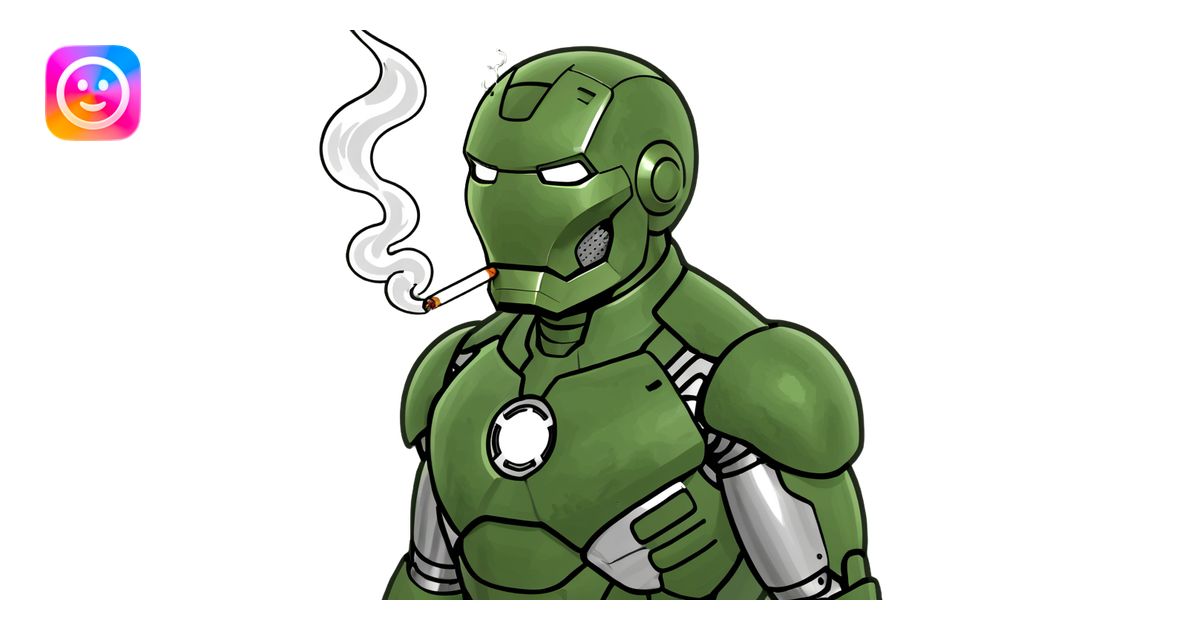 Iron man smoking a blunt meme | AI Emoji Generator