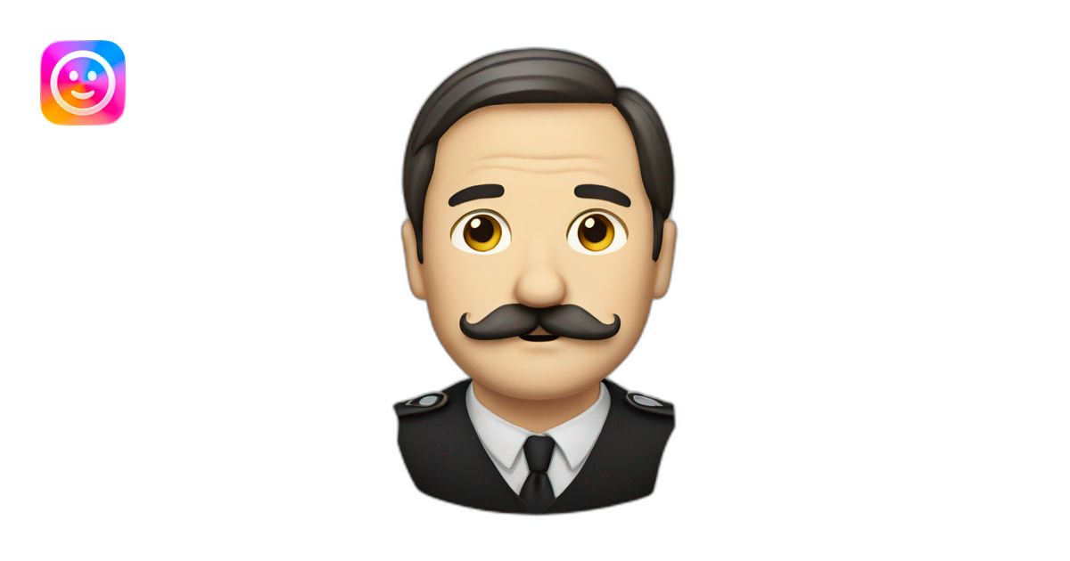 Adolf small mustache emoji | AI Emoji Generator