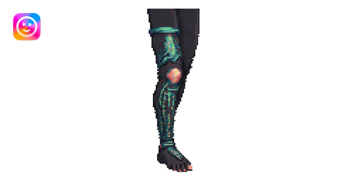 Pixel art leg and foot illustration | AI Emoji Generator