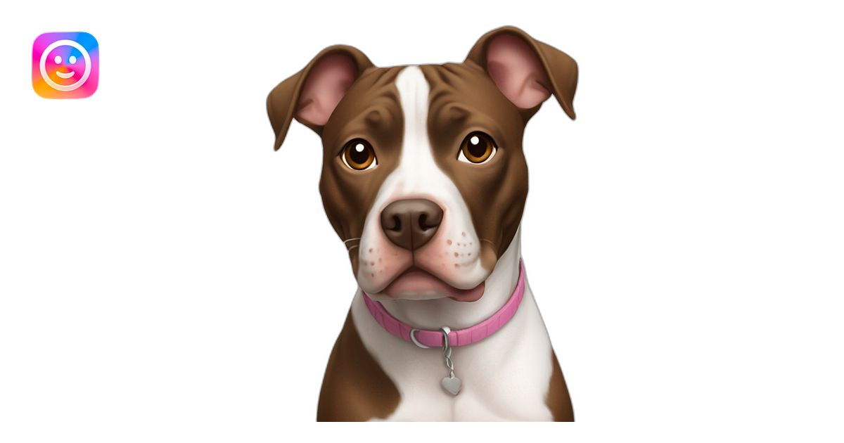 Brown pit bull with white rat terrier emoji | AI Emoji Generator