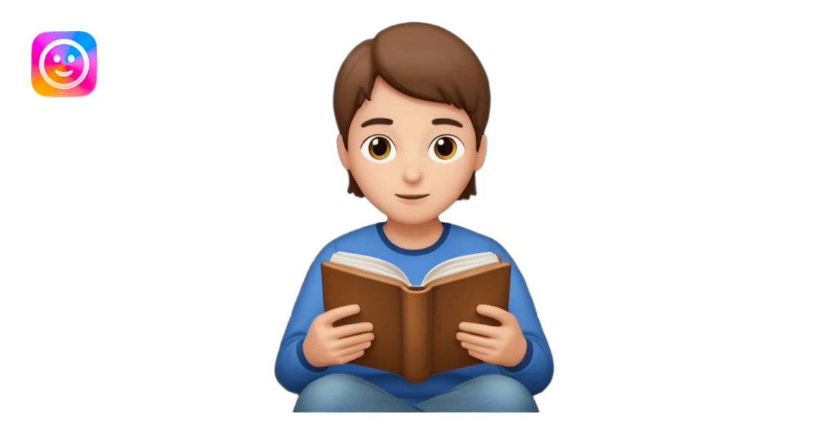 adult learning with a book in the night emoji | AI Emoji Generator