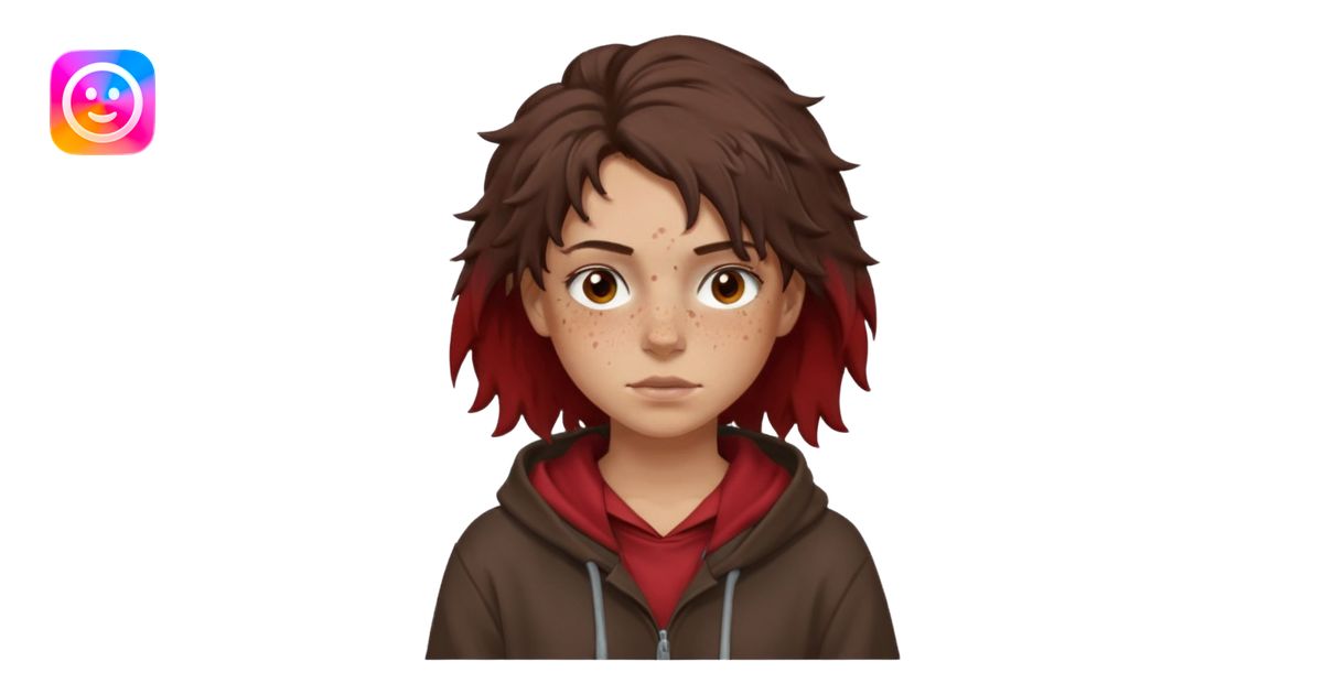 Hobo tomboy with light skin, freckles, dark brown shoulder-length hair ...
