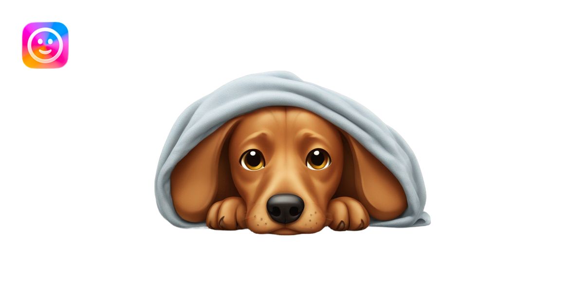 Wiener dog sleeping under blanket emoji | AI Emoji Generator