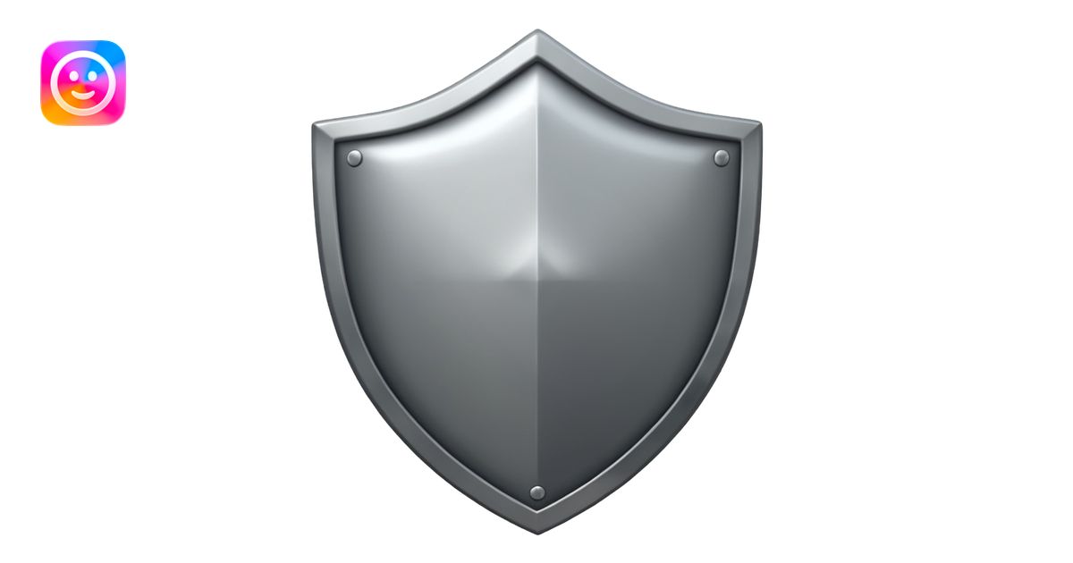 Steel gray shield with bicep flex icon emoji | AI Emoji Generator