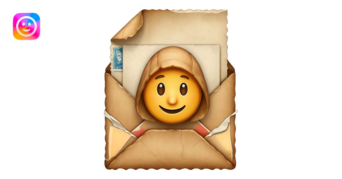 Letter with stamp on it emoji | AI Emoji Generator